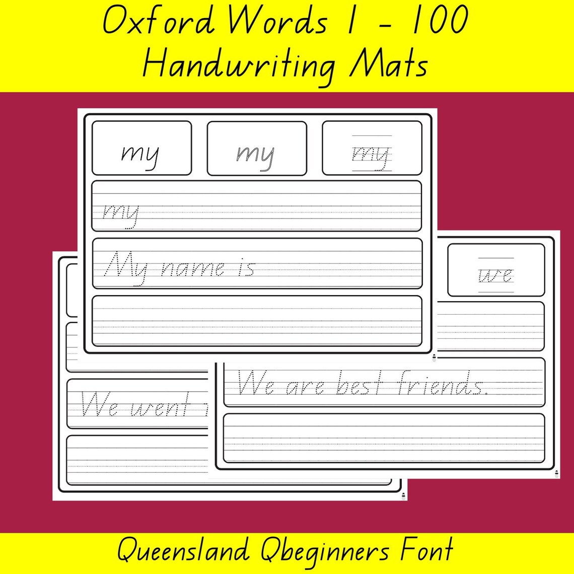Oxford 100 Word List Queensland QLD Font Writing Word Mat List Home ...