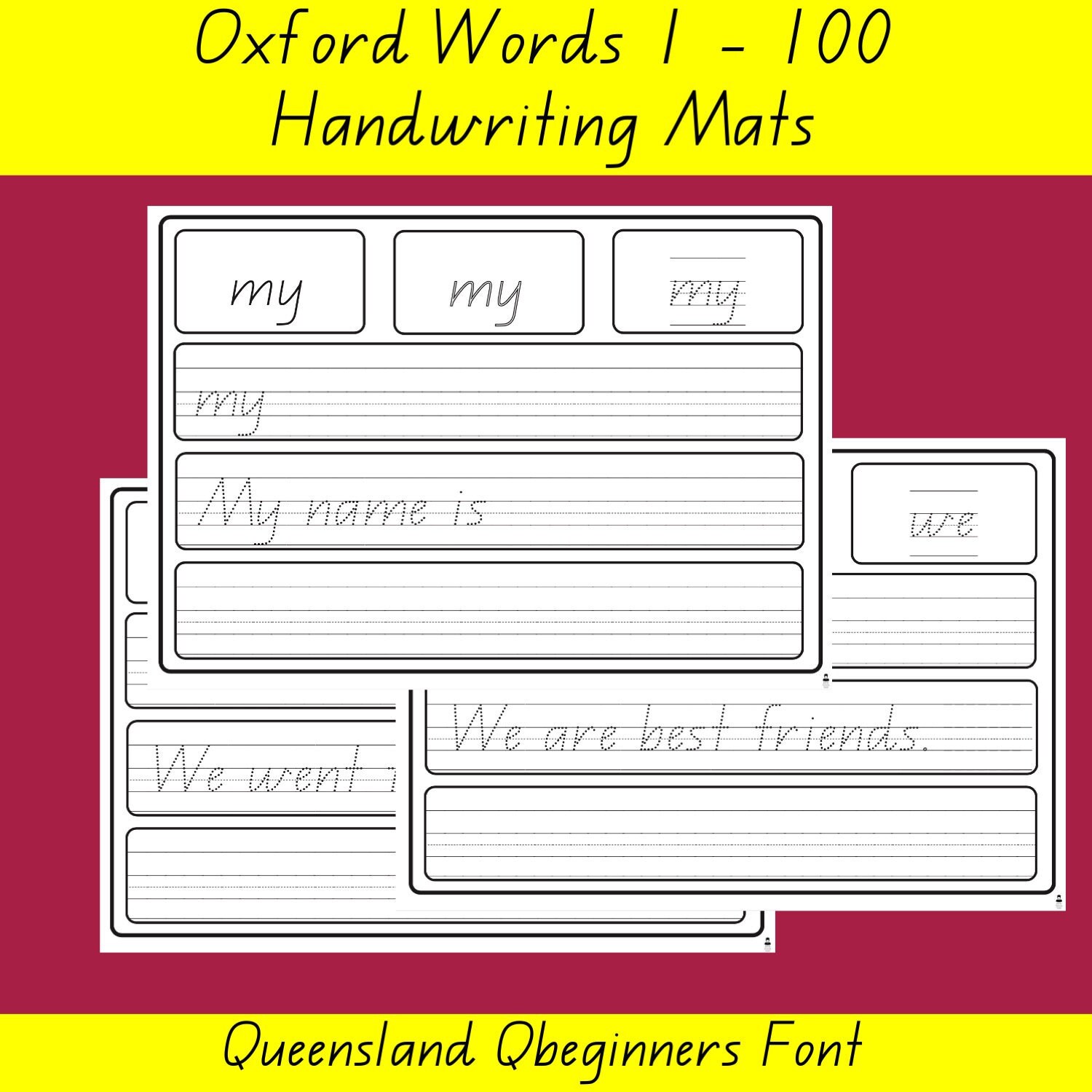 Oxford 100 Word List Queensland QLD Font Writing Word Mat List Home ...