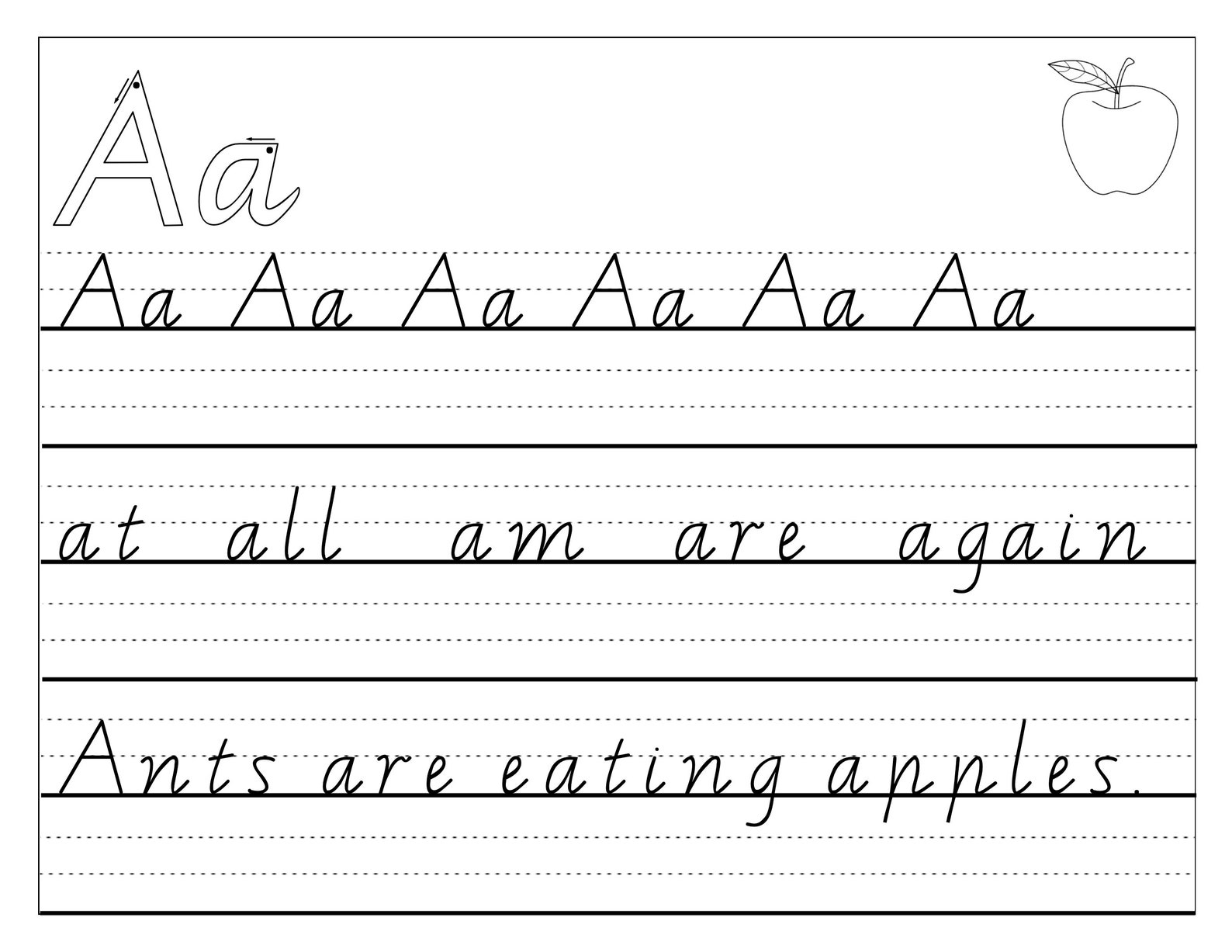A-Z Alphabet Handwriting Letters Practice Sheet VIC WA NT Australia ...