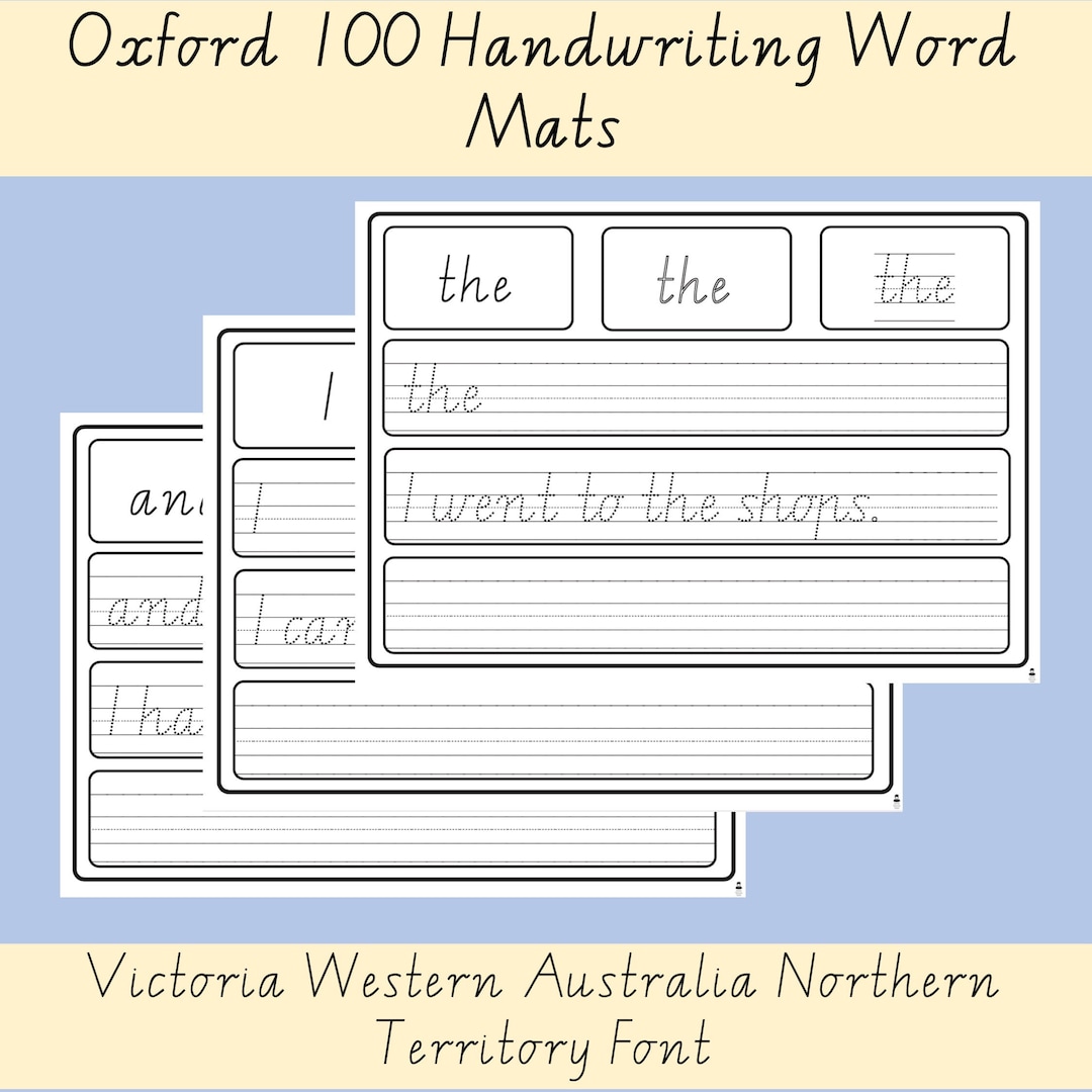 Oxford 100 High Frequency Words Handwriting Worksheets List VIC WA NT ...