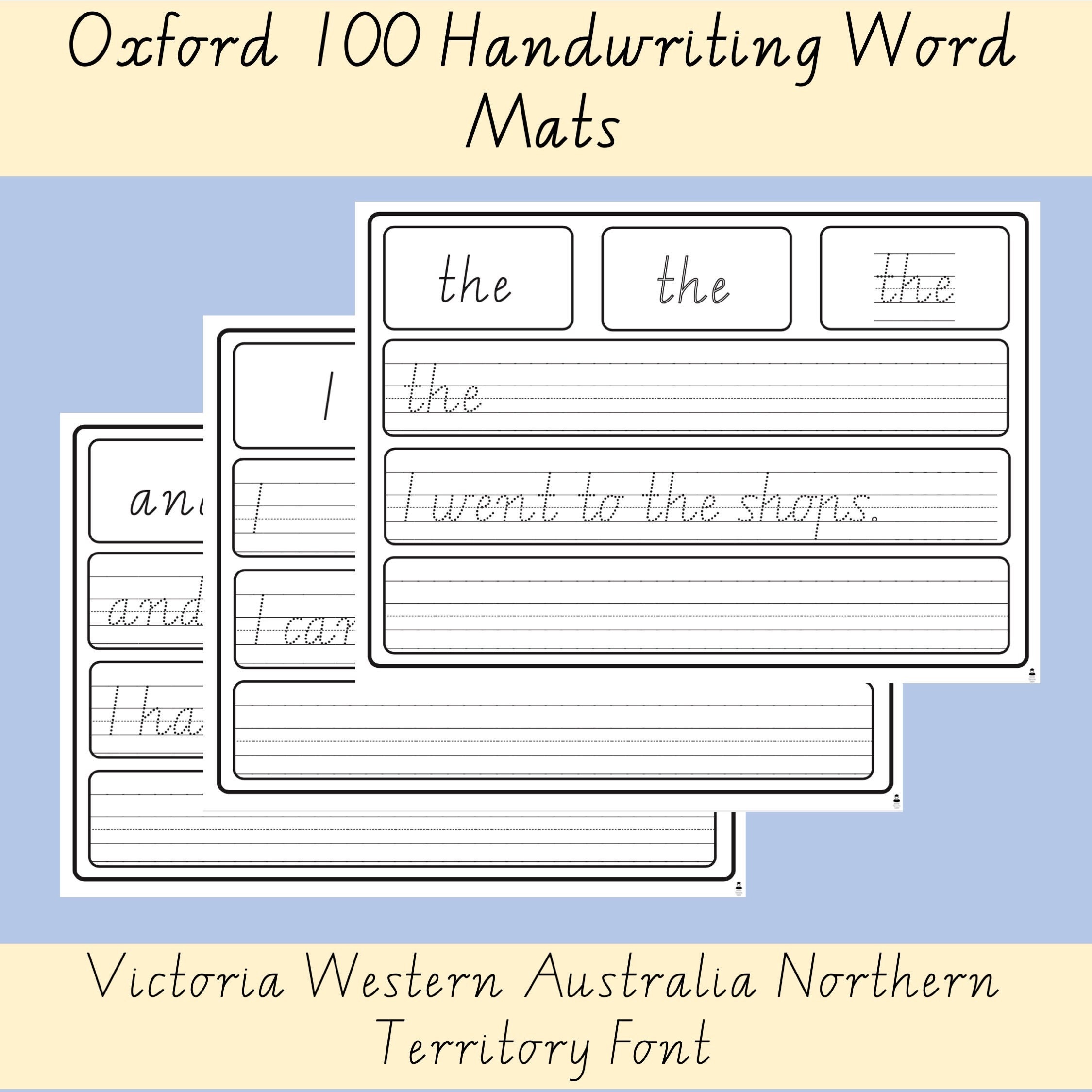 Oxford 100 High Frequency Words Handwriting Worksheets List VIC WA NT ...