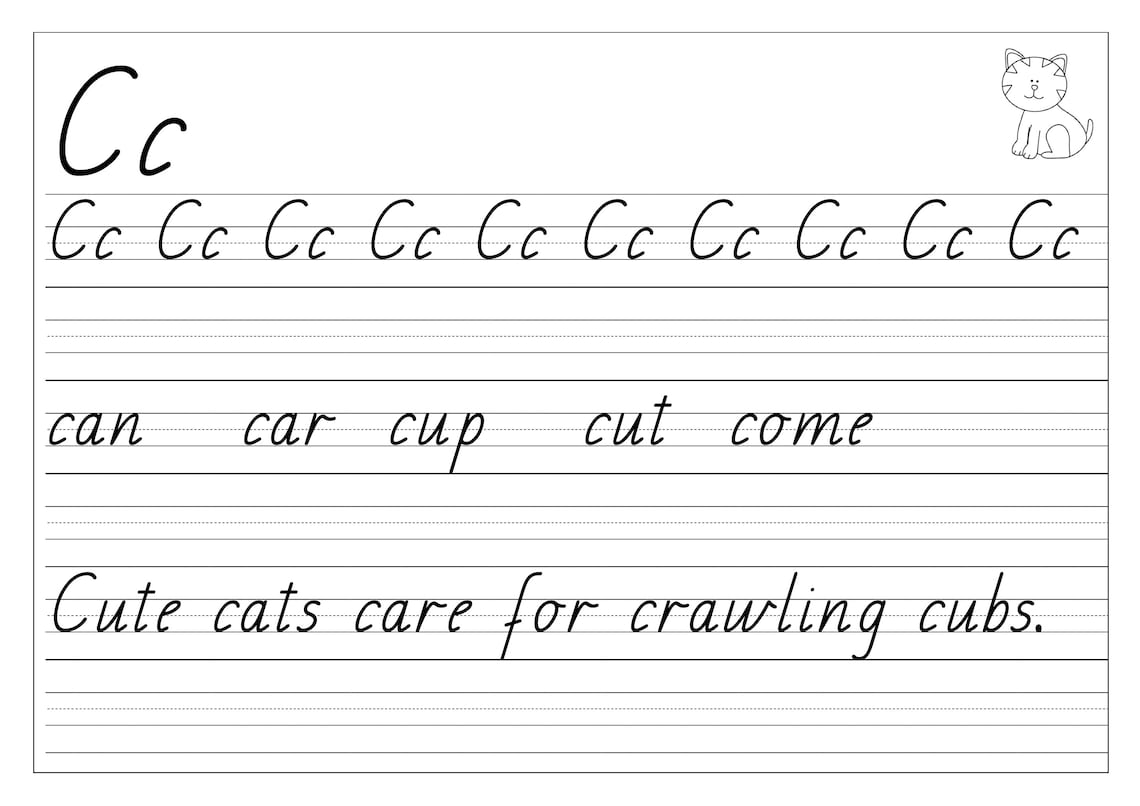 A-Z Alphabet Handwriting Practice Sheets Letter Formation South ...