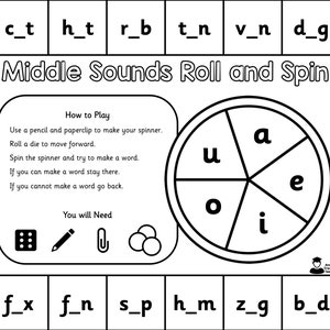 Roll and Spin Phonics Board Games Mega Pack - Etsy