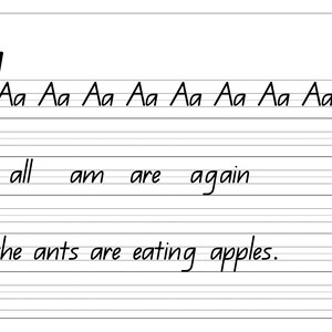 Alphabet Handwriting Practice Sheets A-Z Letters QLD Queensland ...