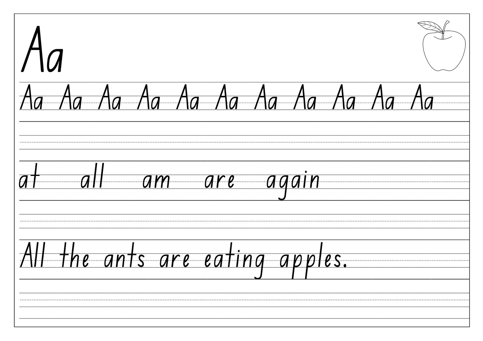 A-Z Alphabet Handwriting Practice Sheets NSW ACT Australia Foundation ...