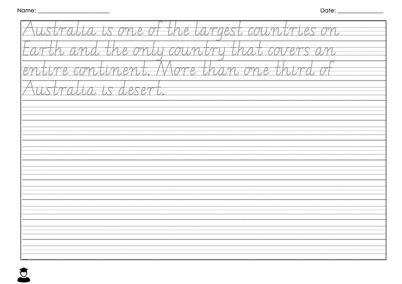 Year 1 - 2 Weekly Handwriting for the Year Read, Trace, Copy, Write in ...