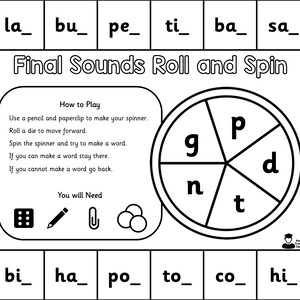 Roll and Spin Phonics Board Games Mega Pack - Etsy
