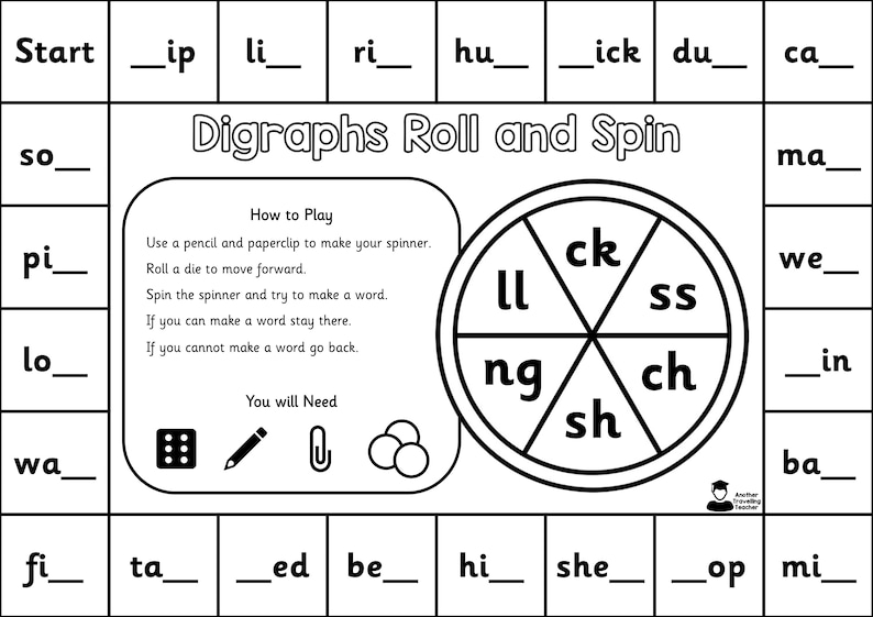 Roll and Spin Phonics Board Games Mega Pack - Etsy