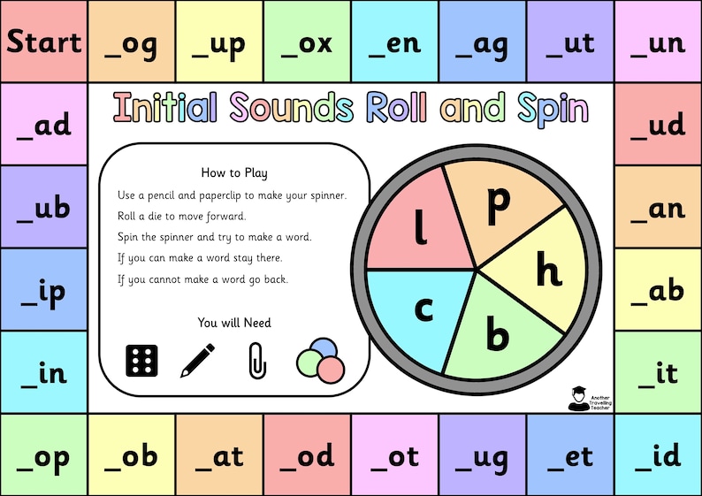 Roll and Spin Phonics Board Games Mega Pack - Etsy