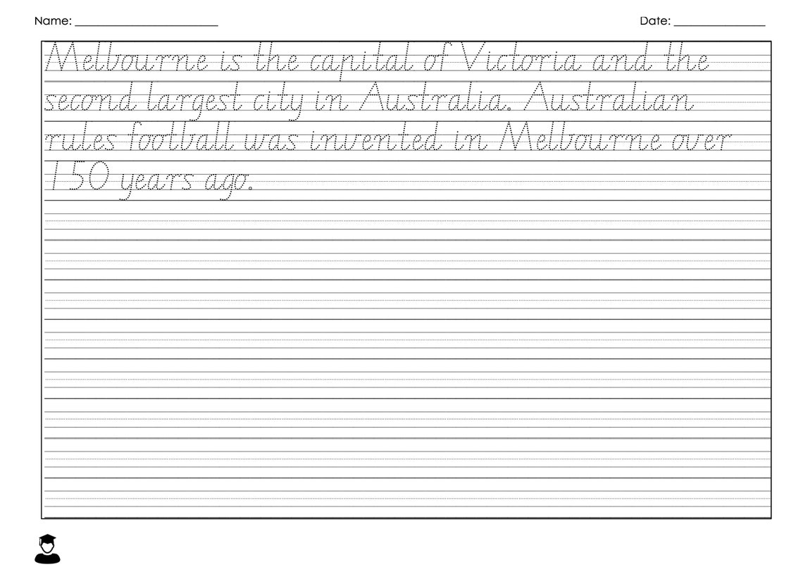 Year 1 - 2 Weekly Handwriting for the Year Read, Trace, Copy, Write in ...