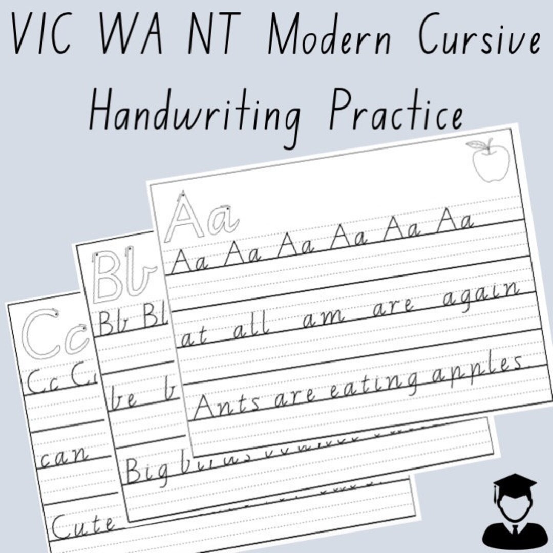 A Z Alphabet Handwriting Letters Practice Sheet VIC WA NT Australia A Z Alphabet Handwriting Letters Practice Sheet VIC WA NT Australia