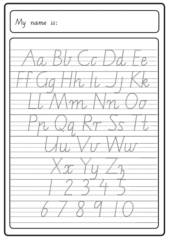Alphabet And Number Writing Start At 5: My New Alphabet Card For