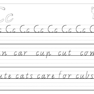 A-Z Alphabet Handwriting Letters Practice Sheet VIC WA NT Australia ...