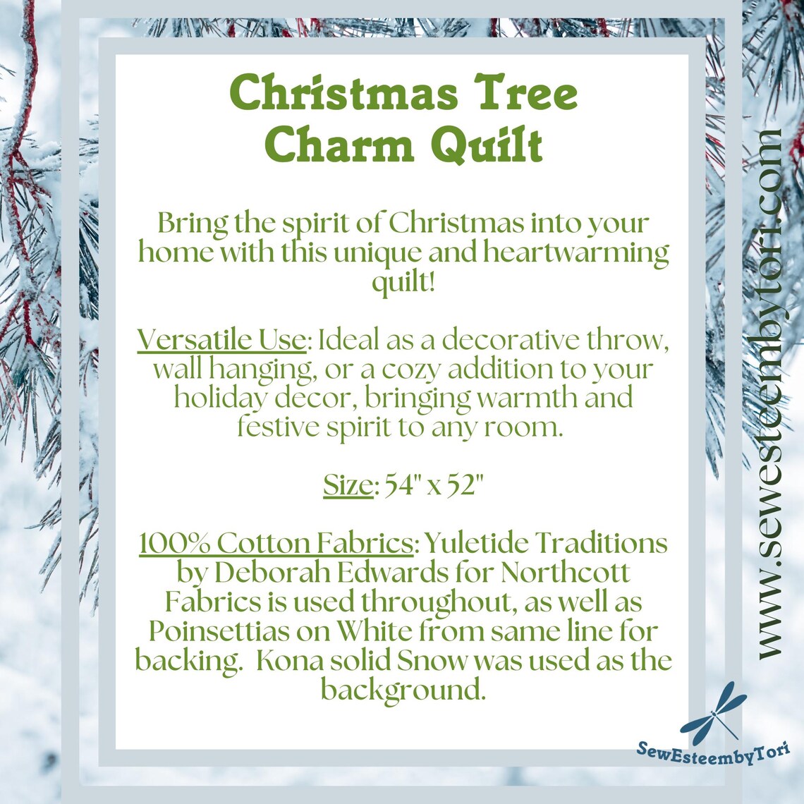 Christmas Tree Charm Quilt - 54"x52" - Spirit of Christmas W ...