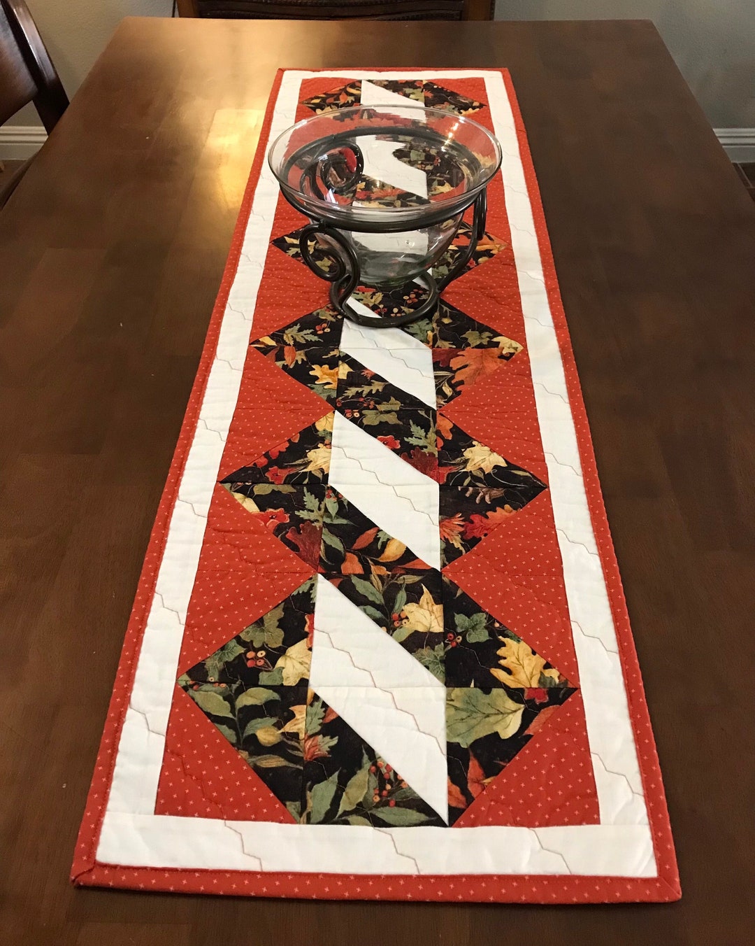 Fall Foliage Ribbon Quilted Table Runner/table Topper Autumn - Etsy