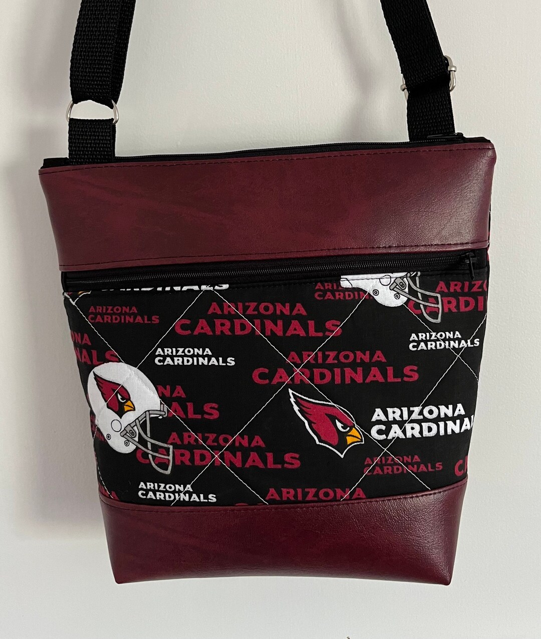 Crossbody Bag/purse Featuring Arizona Cardinals Leather Accents, Secure ...