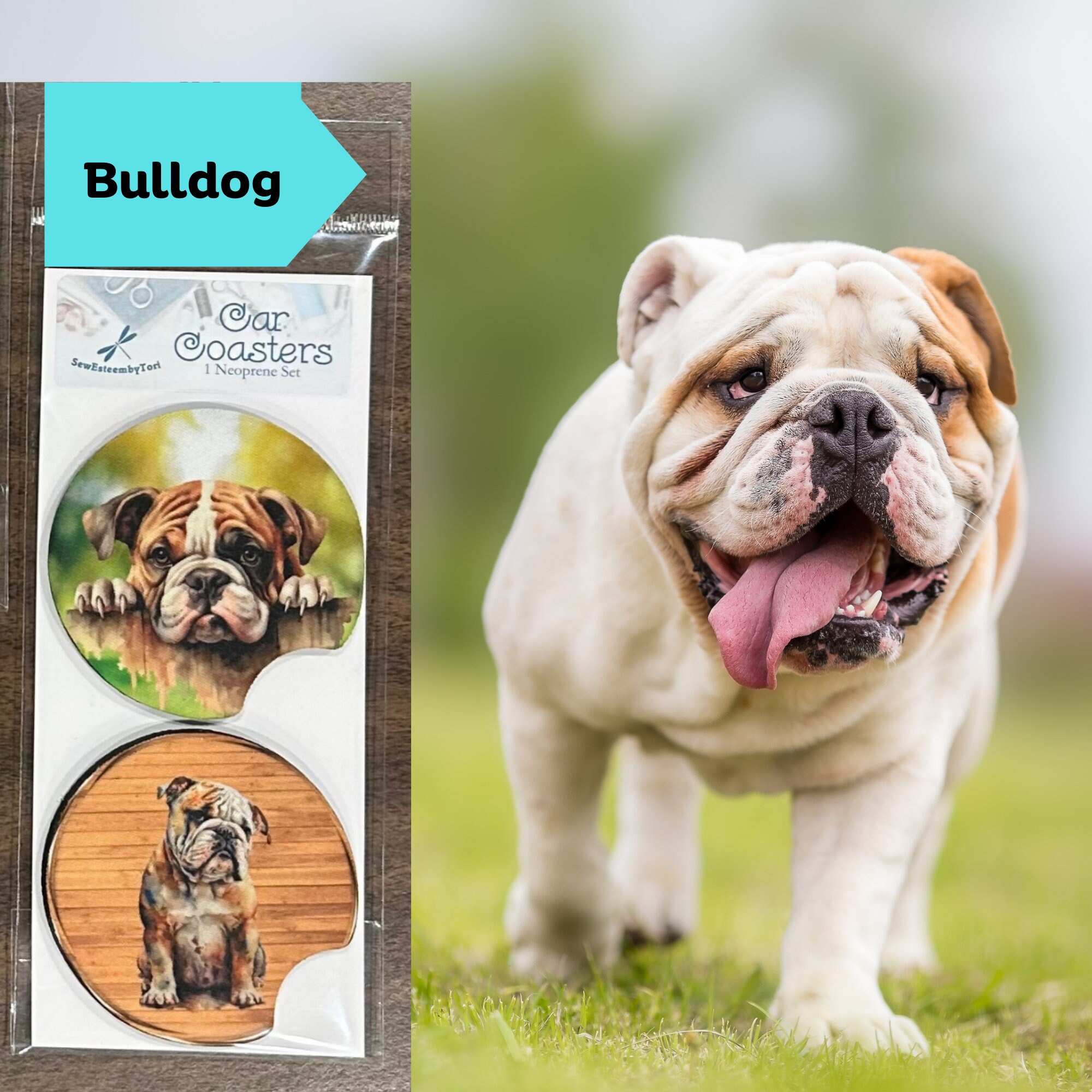 Dog Breed Car Coasters: Neoprene Pet Photo Gift (set of 2) - Etsy