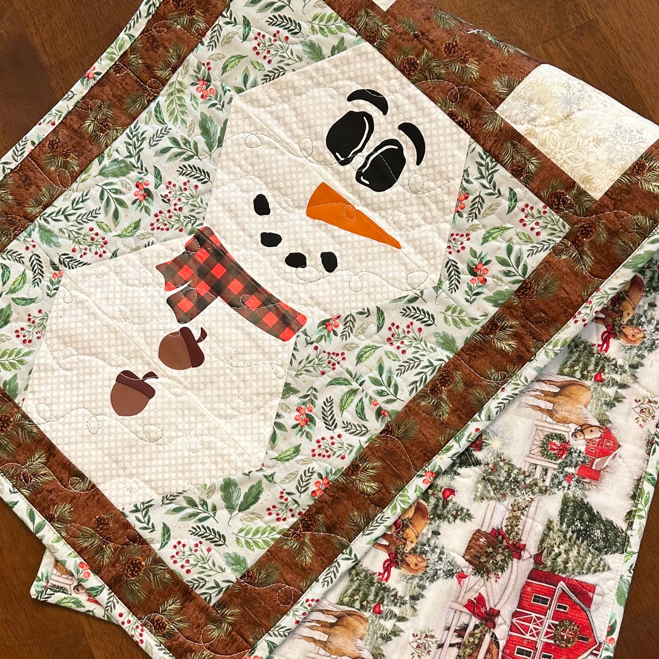 Country Living Snowman Table Runner - Quilted Table Runner, Quilted ...