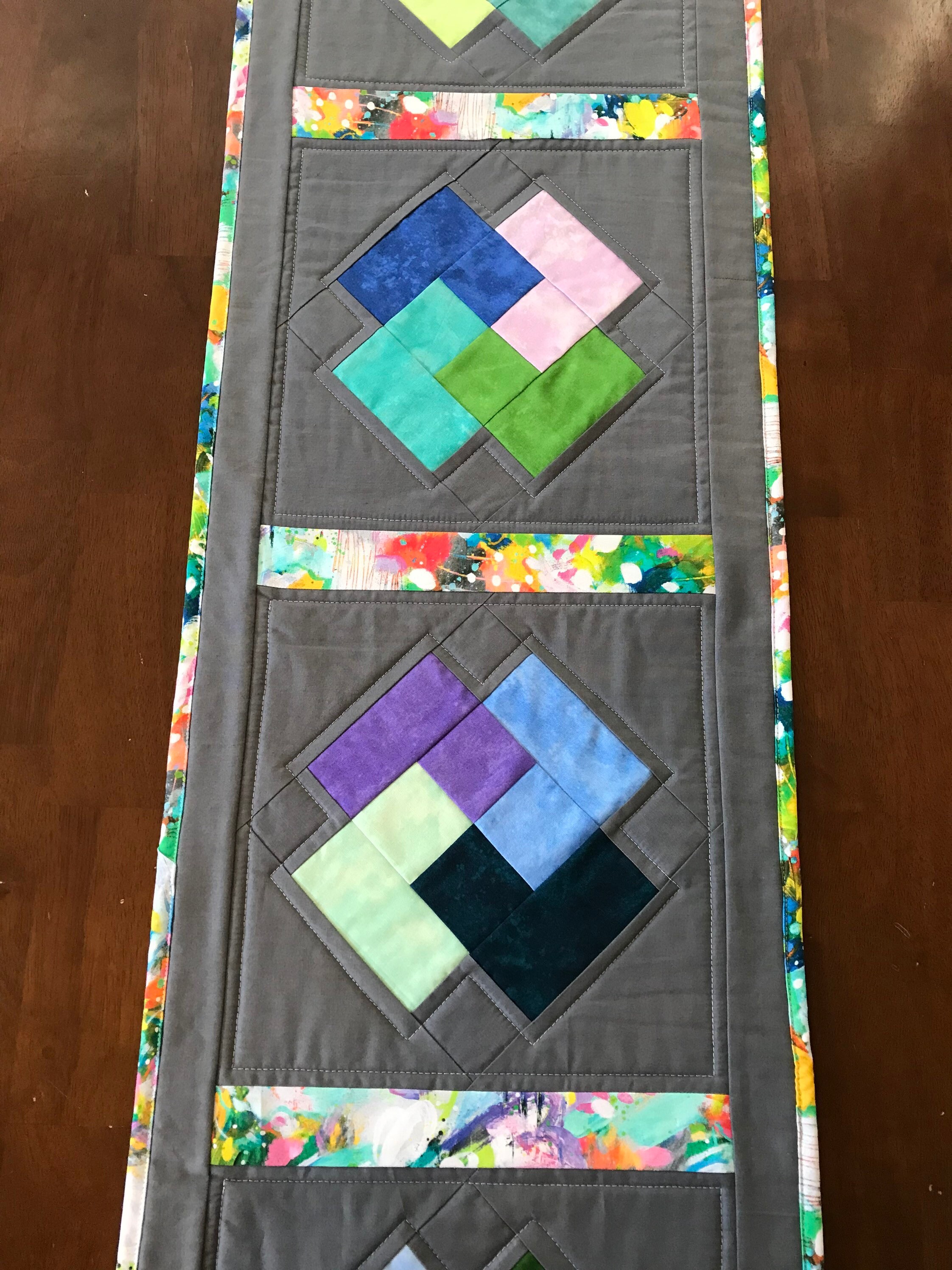 80 Quilted Runner Table Runner or Bed Runner Muted | Etsy