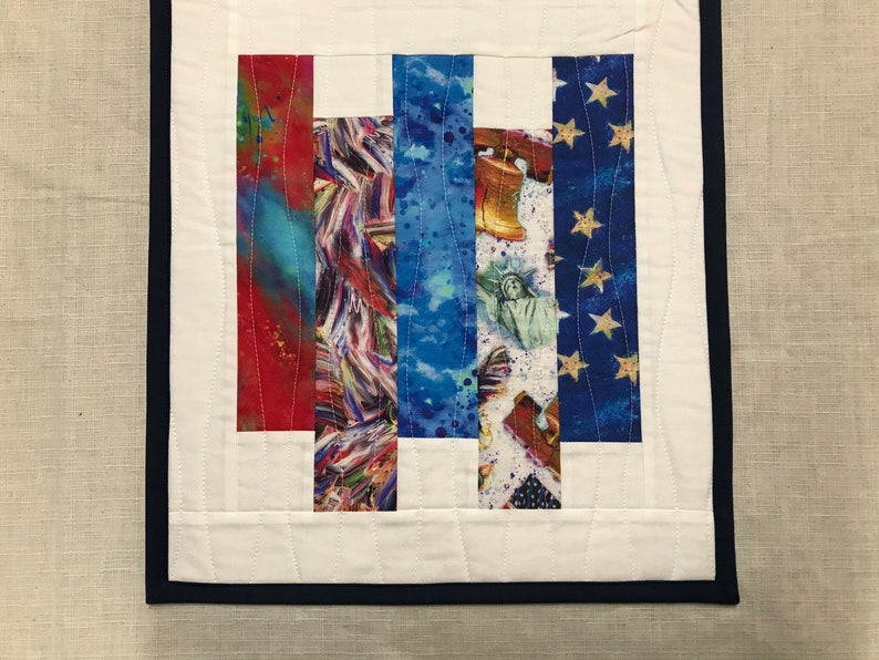 Patriotic Quilted Table Runner/table Topper - Featuring American Icons ...