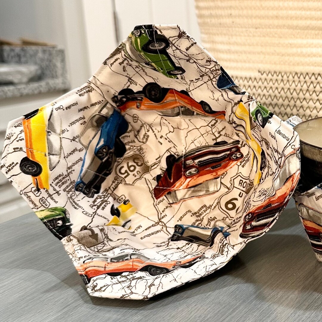 Route 66 Classic Cars Bowl Cozy 100% Cotton Microwave Safe, Soup Bowl ...