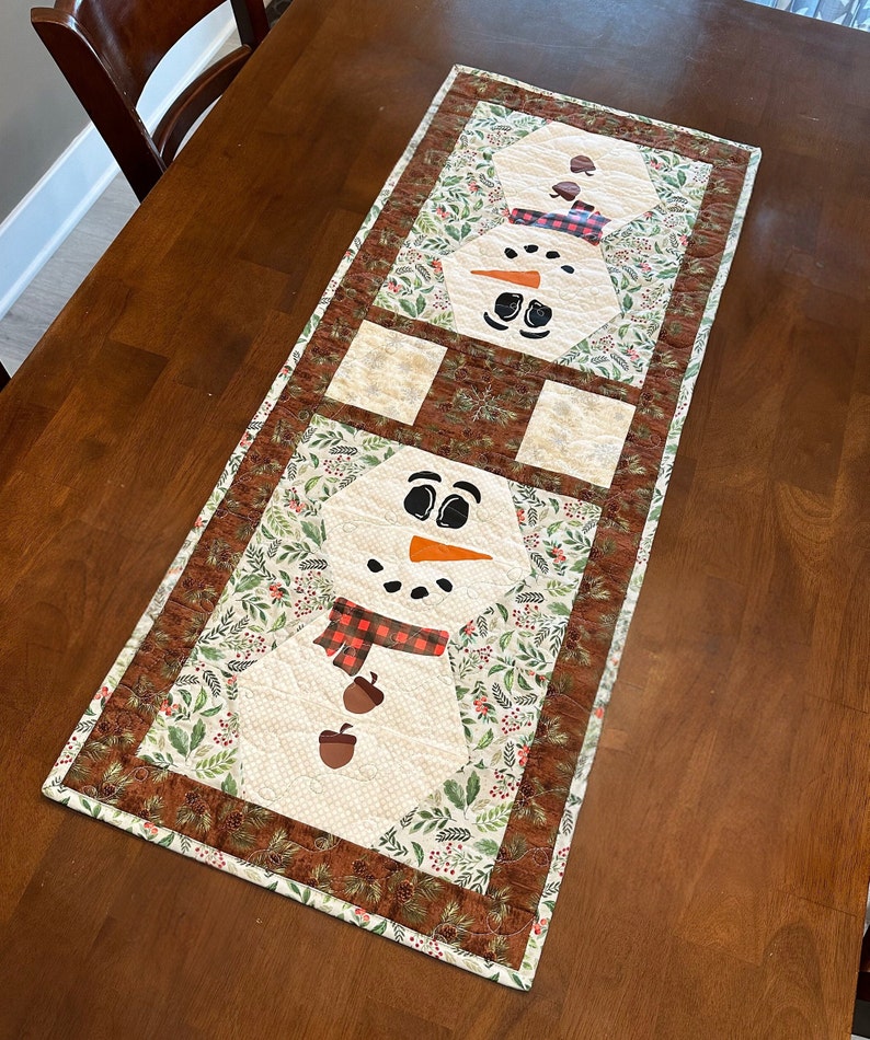 Country Living Snowman Table Runner - Quilted Table Runner, Quilted ...