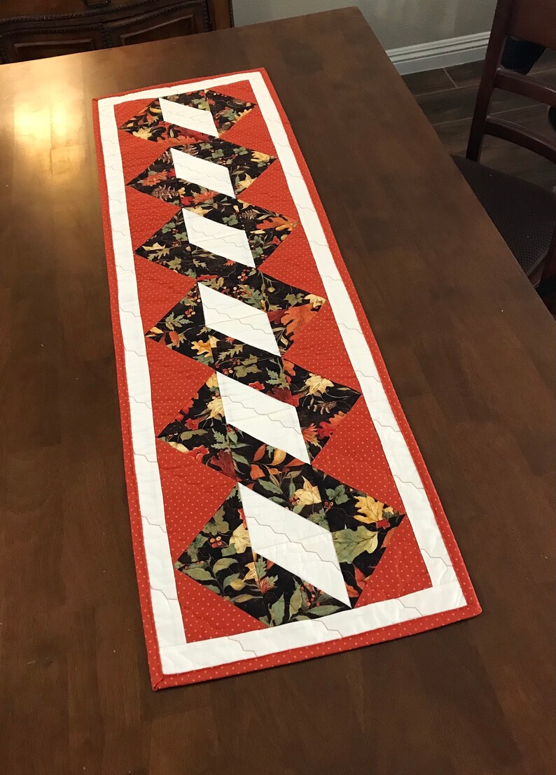 Fall Foliage Ribbon Quilted Table Runner/table Topper Autumn - Etsy