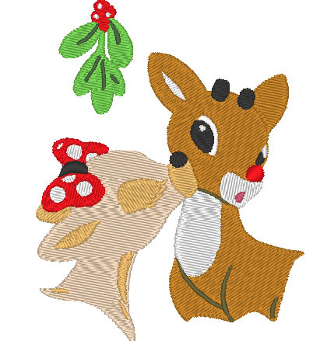 Rudolph the Red Nose Reindeer - Clarisse Kissing Rudolph Embroidery ...