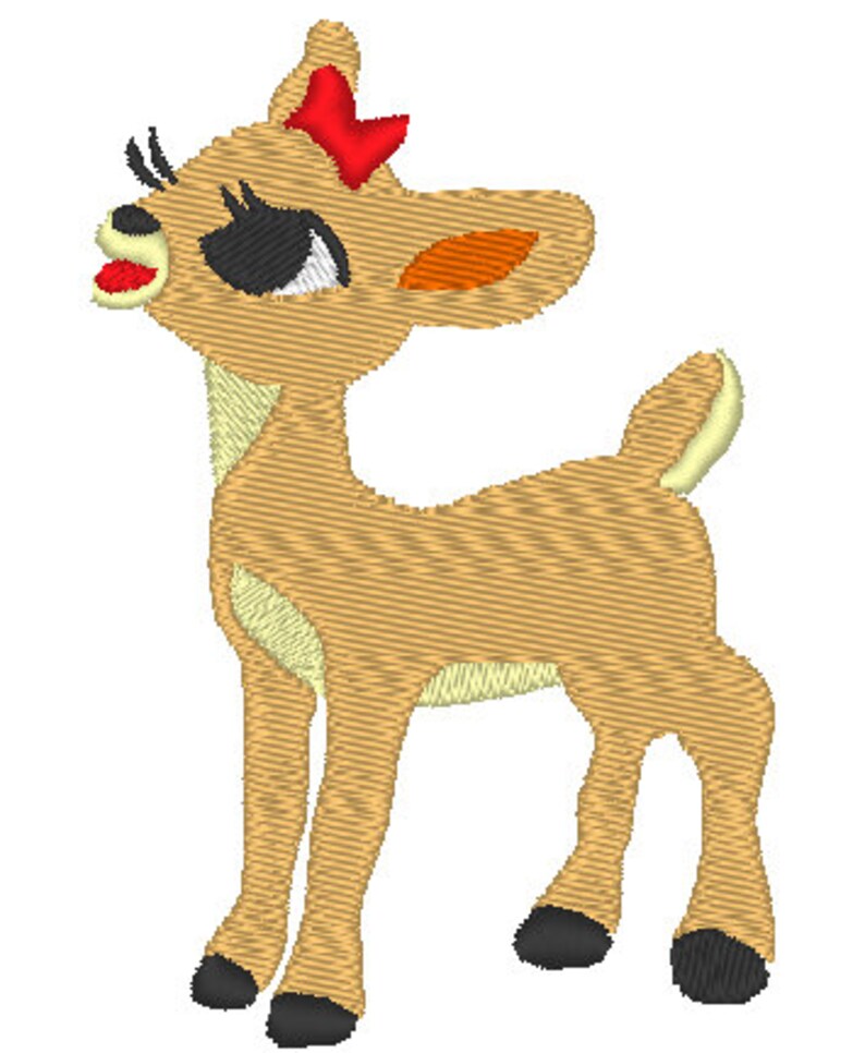 Clarice - Rudolph the Red Nose Reindeer Xmas Embroidery File - PES - Etsy