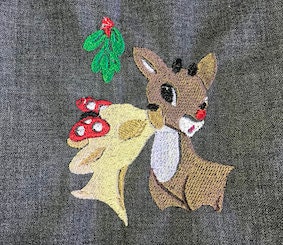 Rudolph the Red Nose Reindeer - Clarisse Kissing Rudolph Embroidery ...