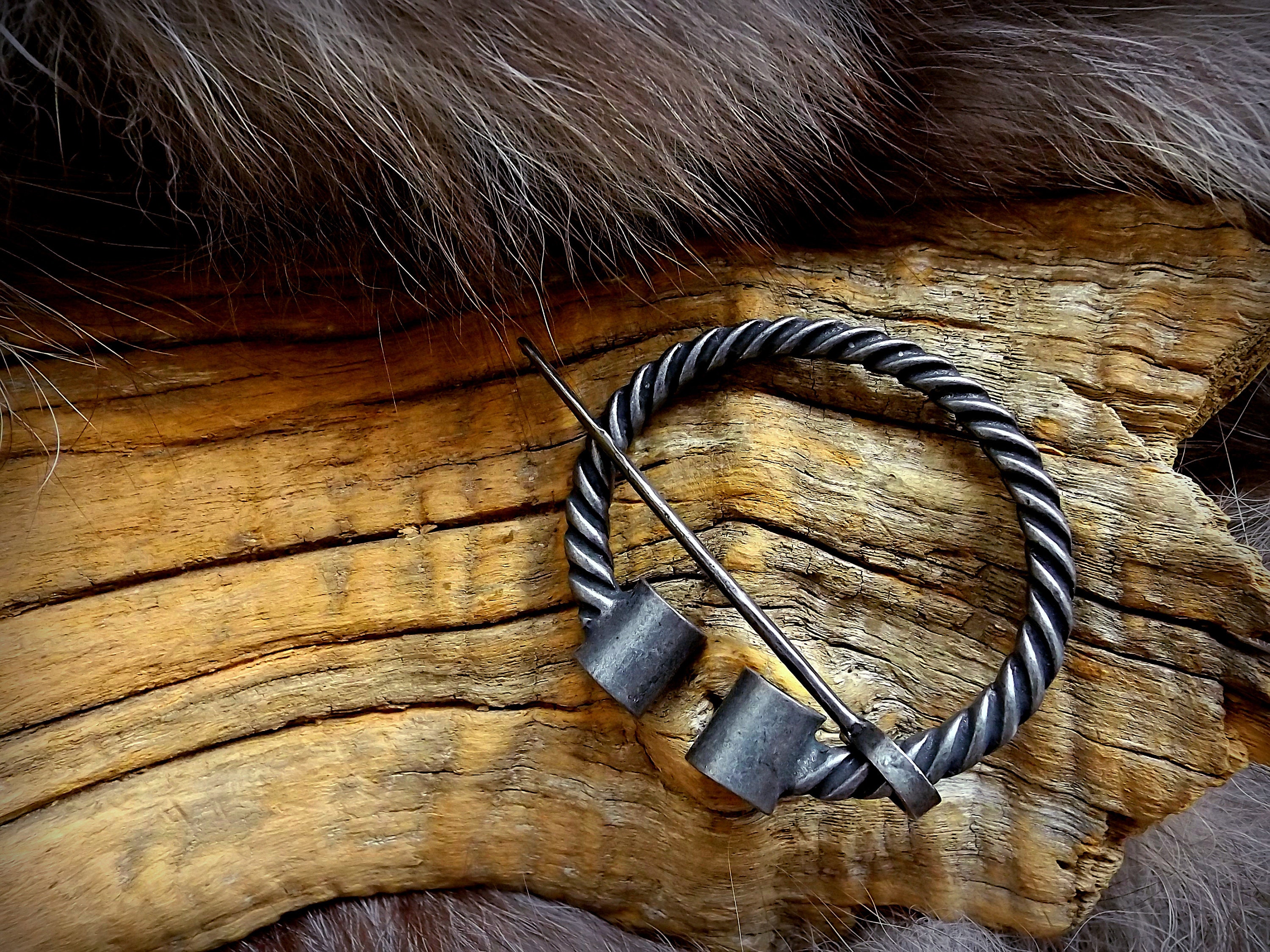 Fibula Viking metal color blackened antique LARP GN | Etsy