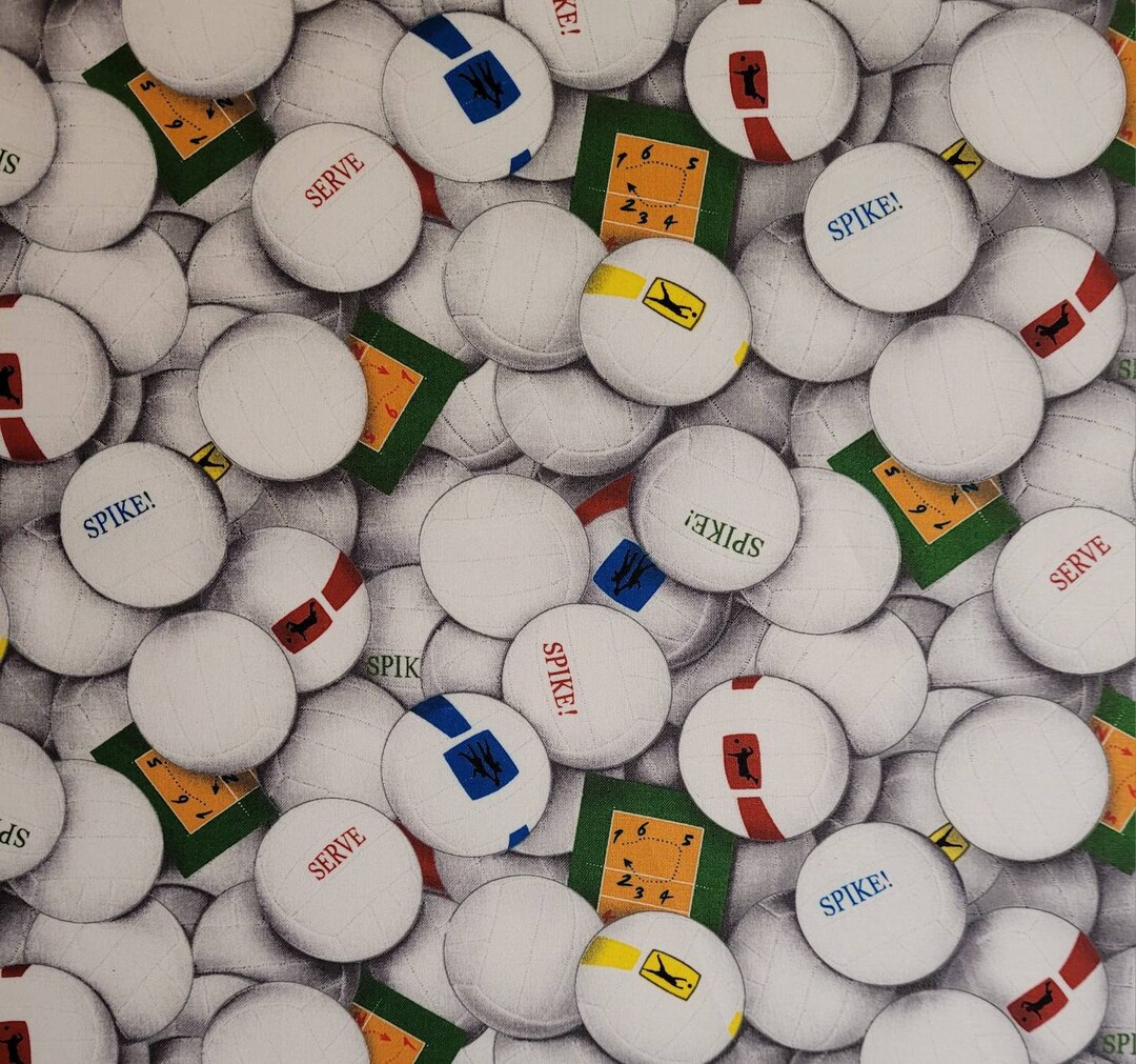 Volleyball Fabric, by Elizabeth's Studio #216. Fabric by the Yard and ...