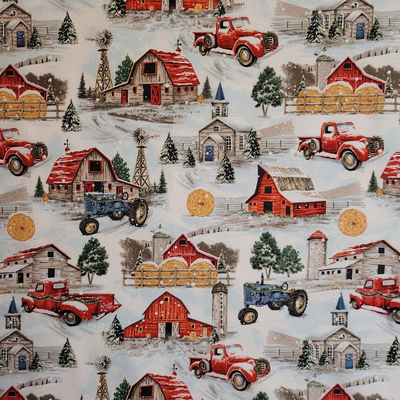 Red Truck Fabric - Etsy