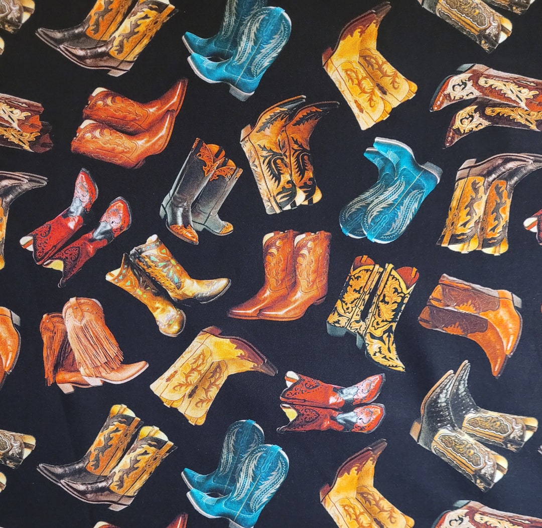Cowboy Boots, Tossed Boots DCX11304, by Michael Miller. Fabric by the ...