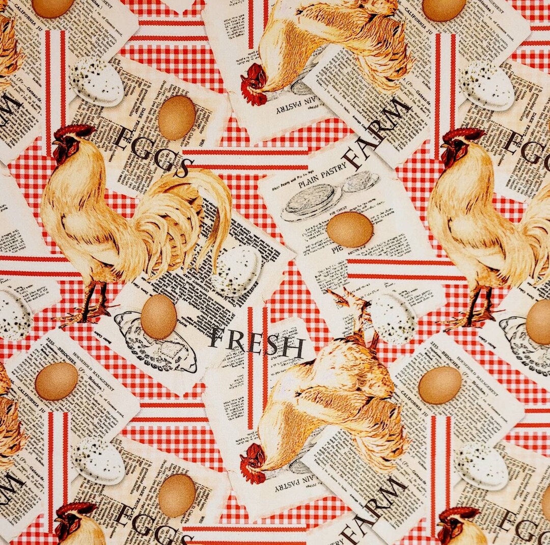 Chicken Fabric by Timeless Treasures, farm-cd1533. Fabric by the Yard ...