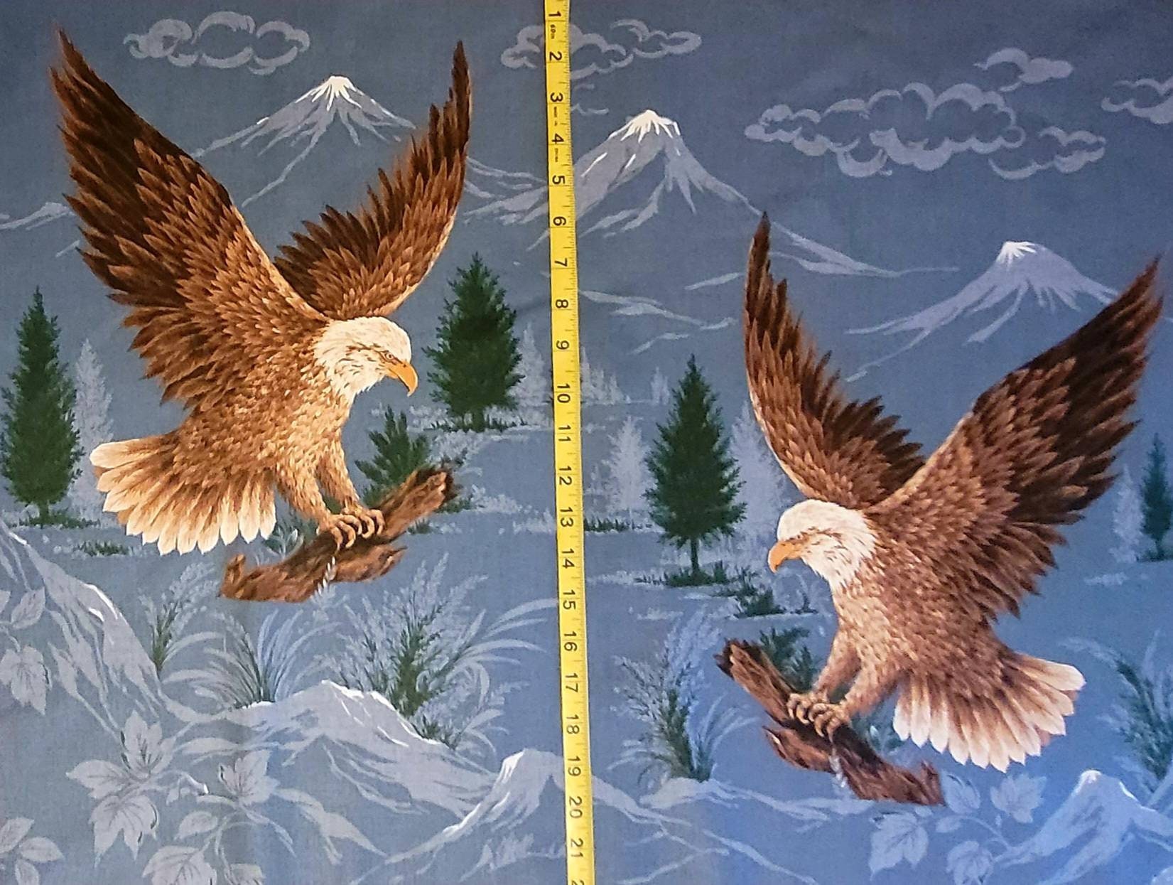 Vintage Eagle Panel by Wamsutta QTC. Fabric Panel Bald Eagle - Etsy