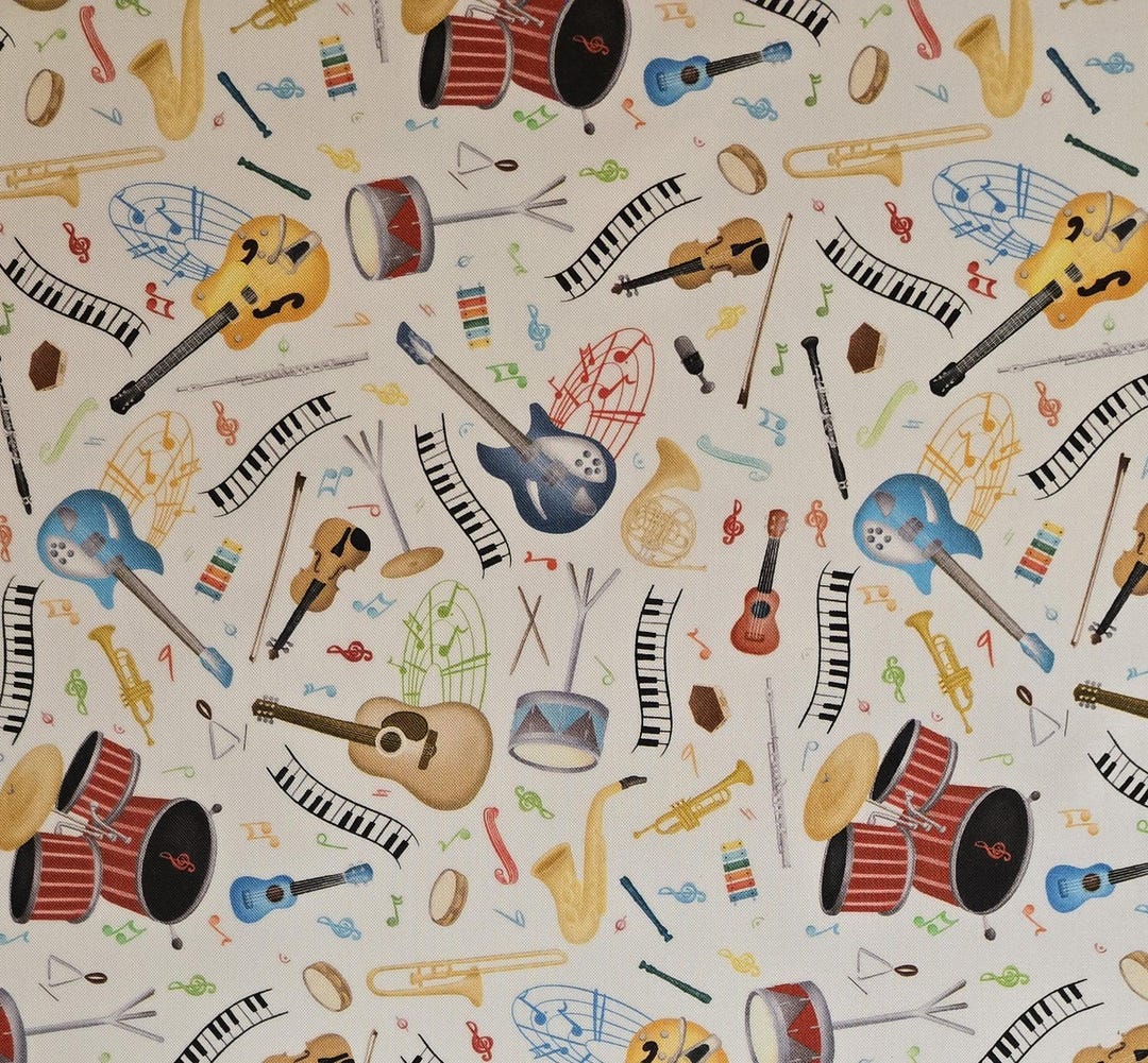 Making Music Fabric by Benartex Music Musical Instruments #14772 ...