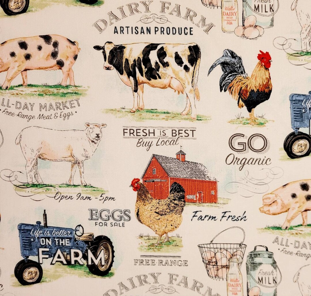 Farm Life by Brother Sister Design Studio. Fabric by the Yard,half Yard ...
