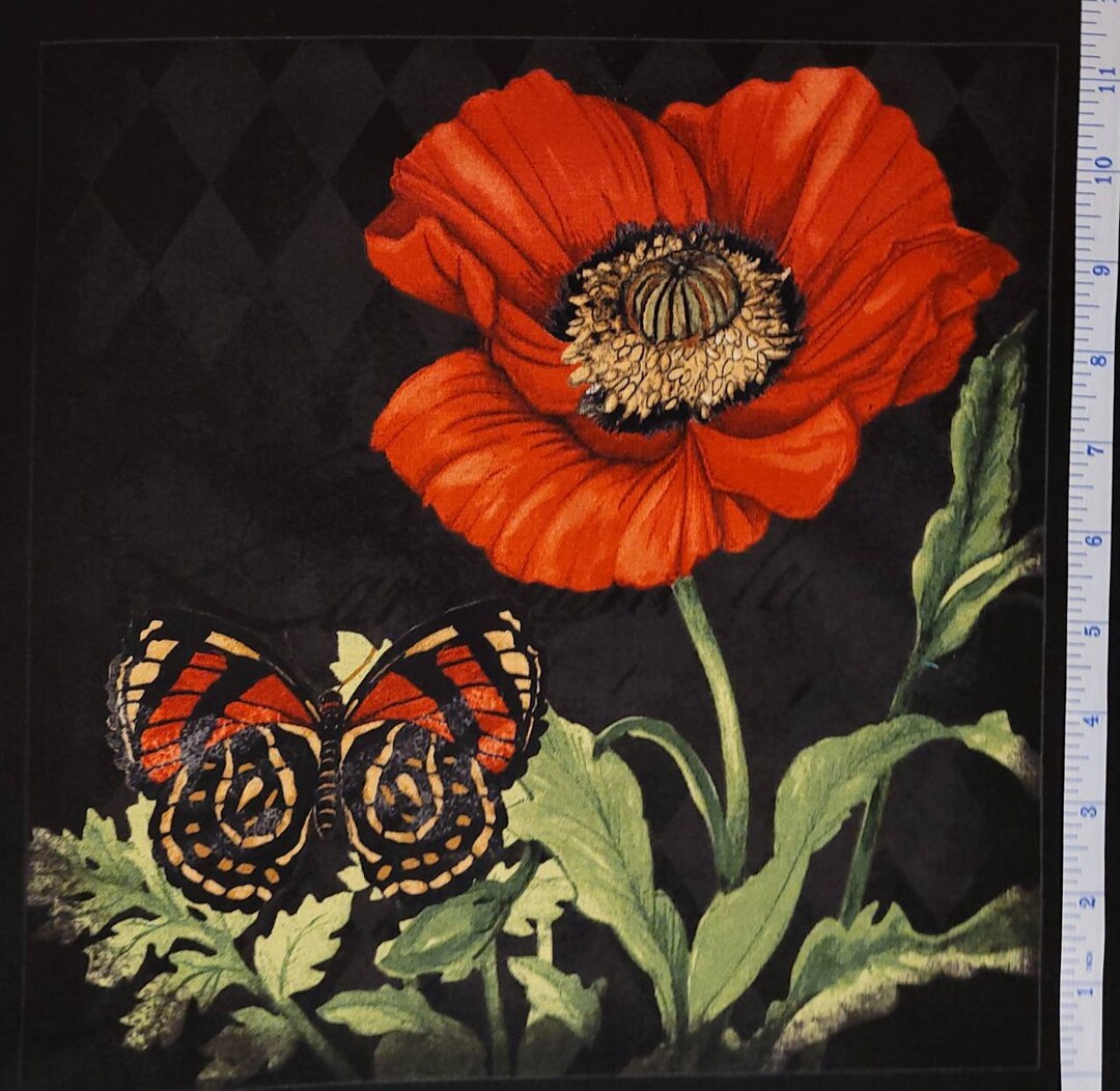 Butterfly Fabric Panel, Harlequin Poppies by Susan Winget for ...