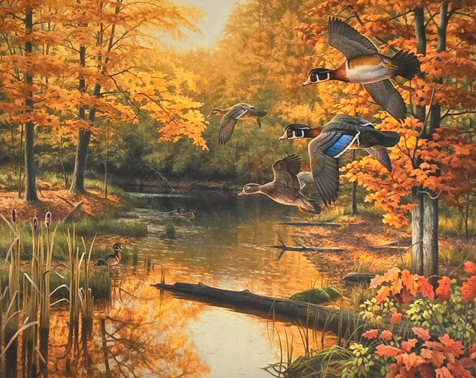 Wooly Autumn, Fabric Panel by Cheryl Hayes 1305. Measures 23 1/2 X 44 ...