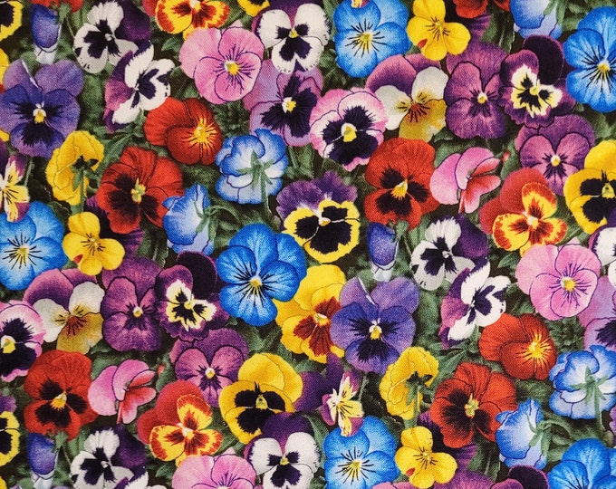 Pansies by Elizabeth's Studio. #475. Fabric by the Yard and Half Yard ...