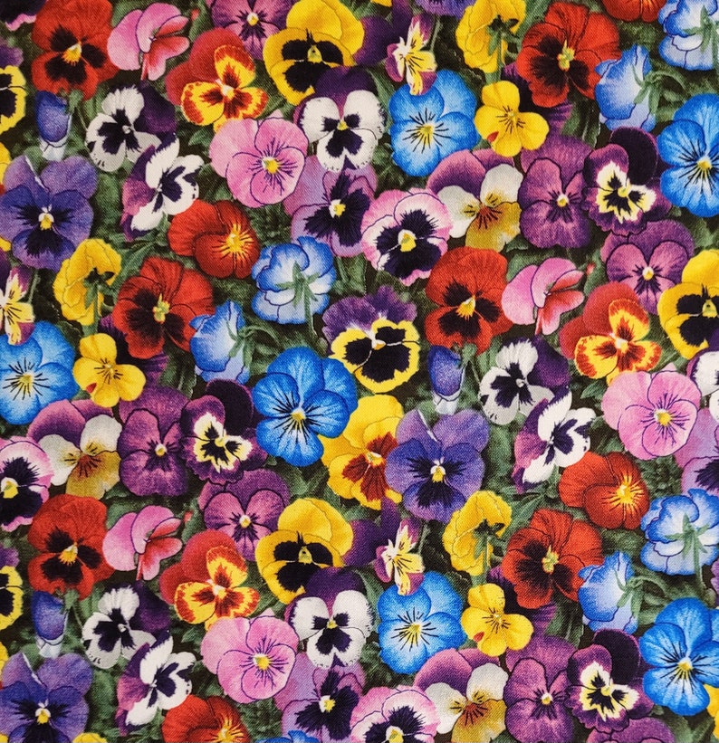 Pansies by Elizabeth's Studio. #475. Fabric by the Yard and Half Yard ...