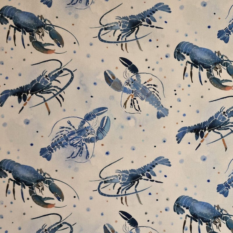 Lobster Print Fabric - Etsy