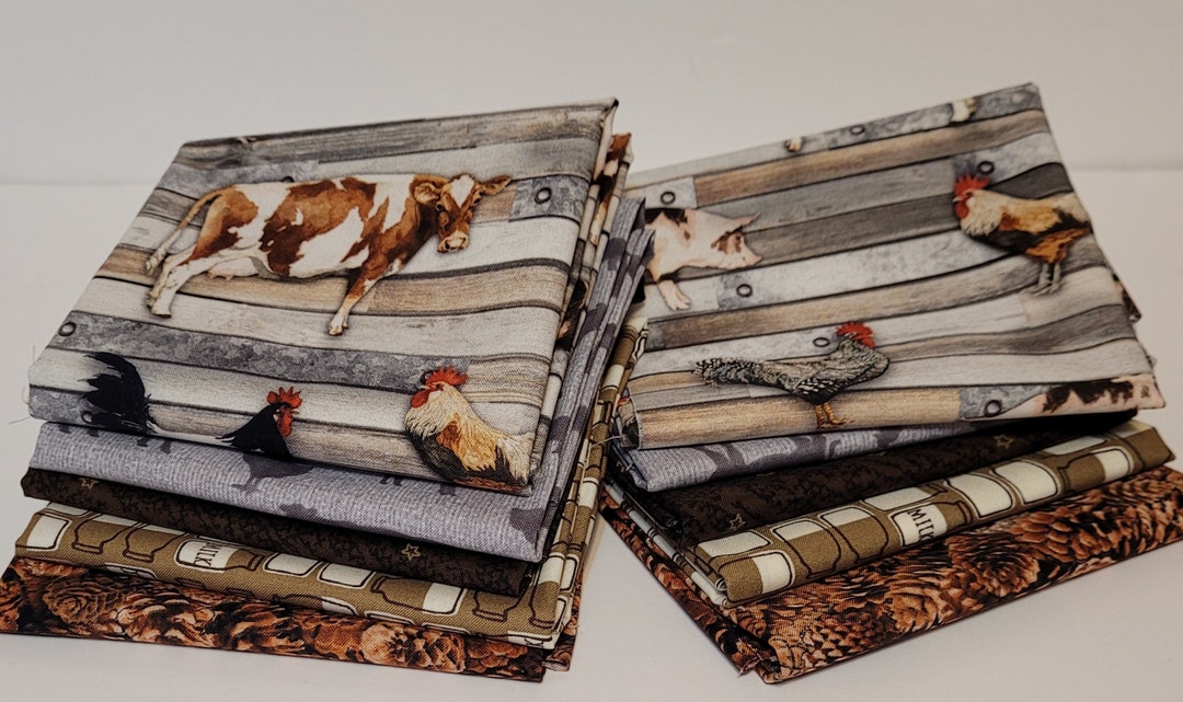 Farm Fresh 2 Fabric Bundle. Fat Quarter Bundles, 5 Fats of 5 Quality ...