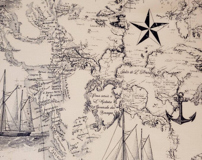 Nautical Fabric by Brother Sister Designs Pattern B73-W-P17. - Etsy