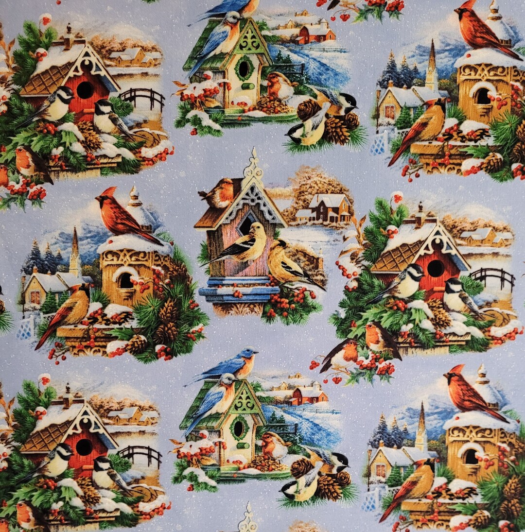 Bird Fabric, Winter Song by Oleg Gavrilor for Elizabeth's Studio.#9410 ...