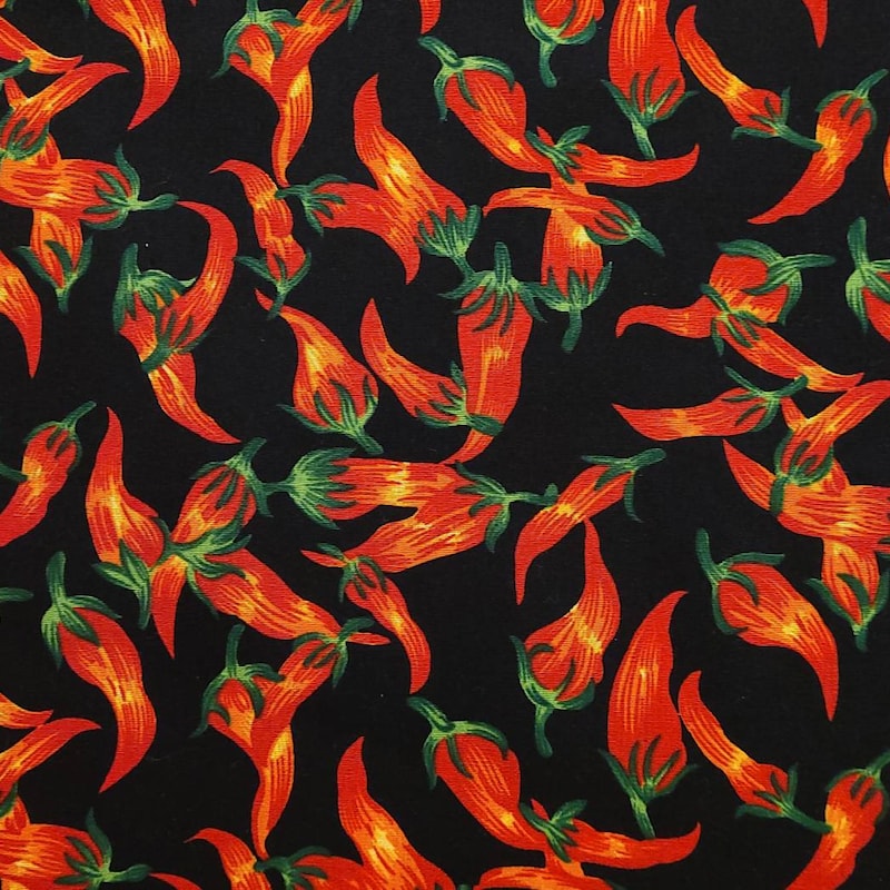 Chili Pepper Fabric - Etsy