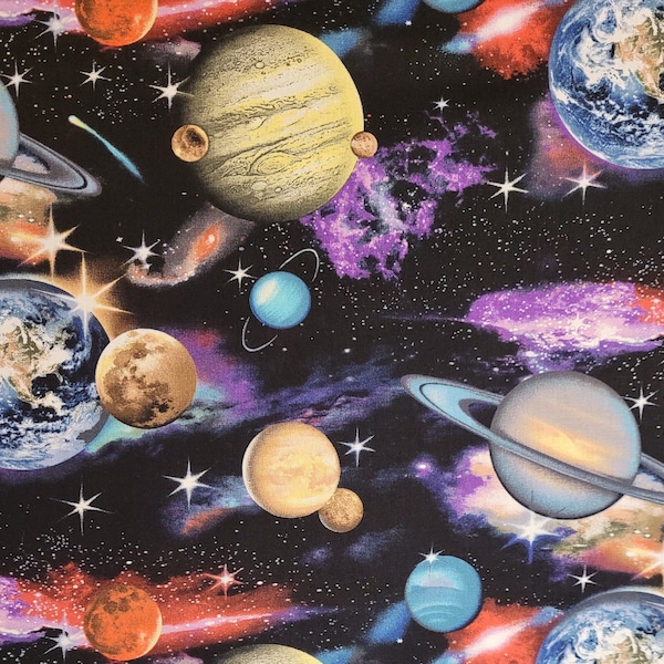 Planets Fabric - Etsy