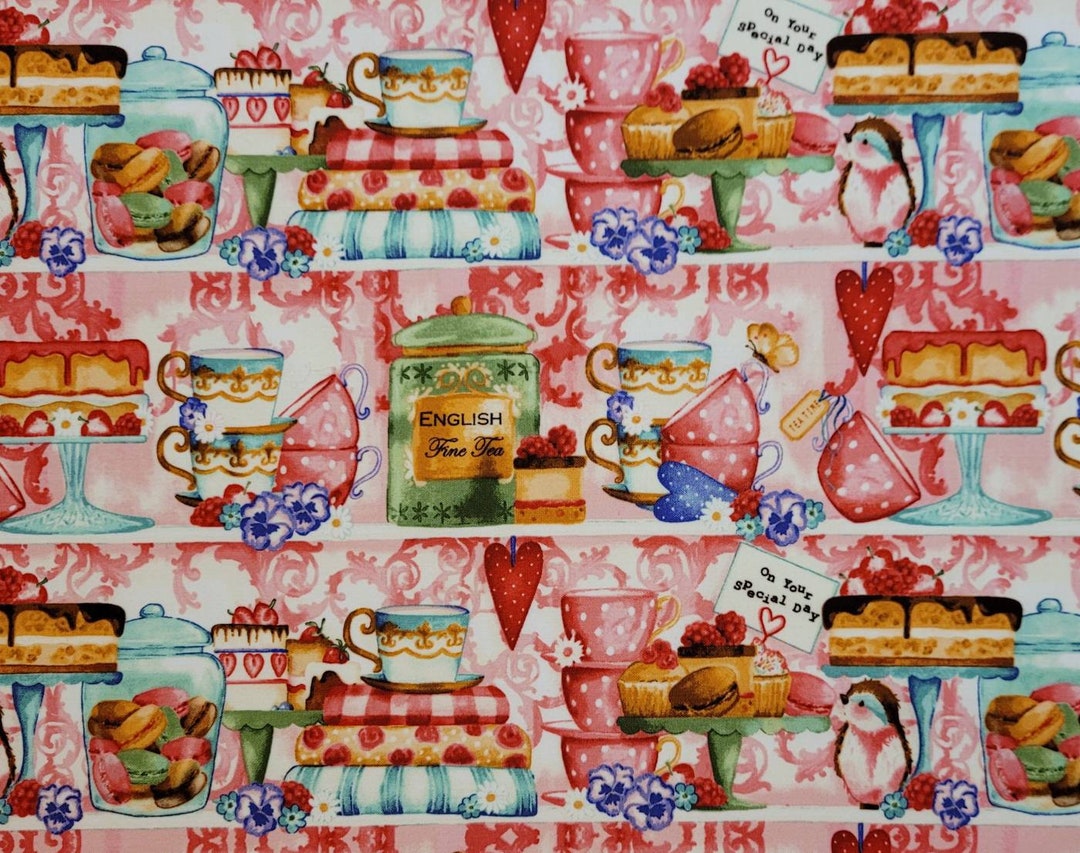 Tea Time, Border Print, Tweets and Treats by Henry Glass Co. #3002 ...