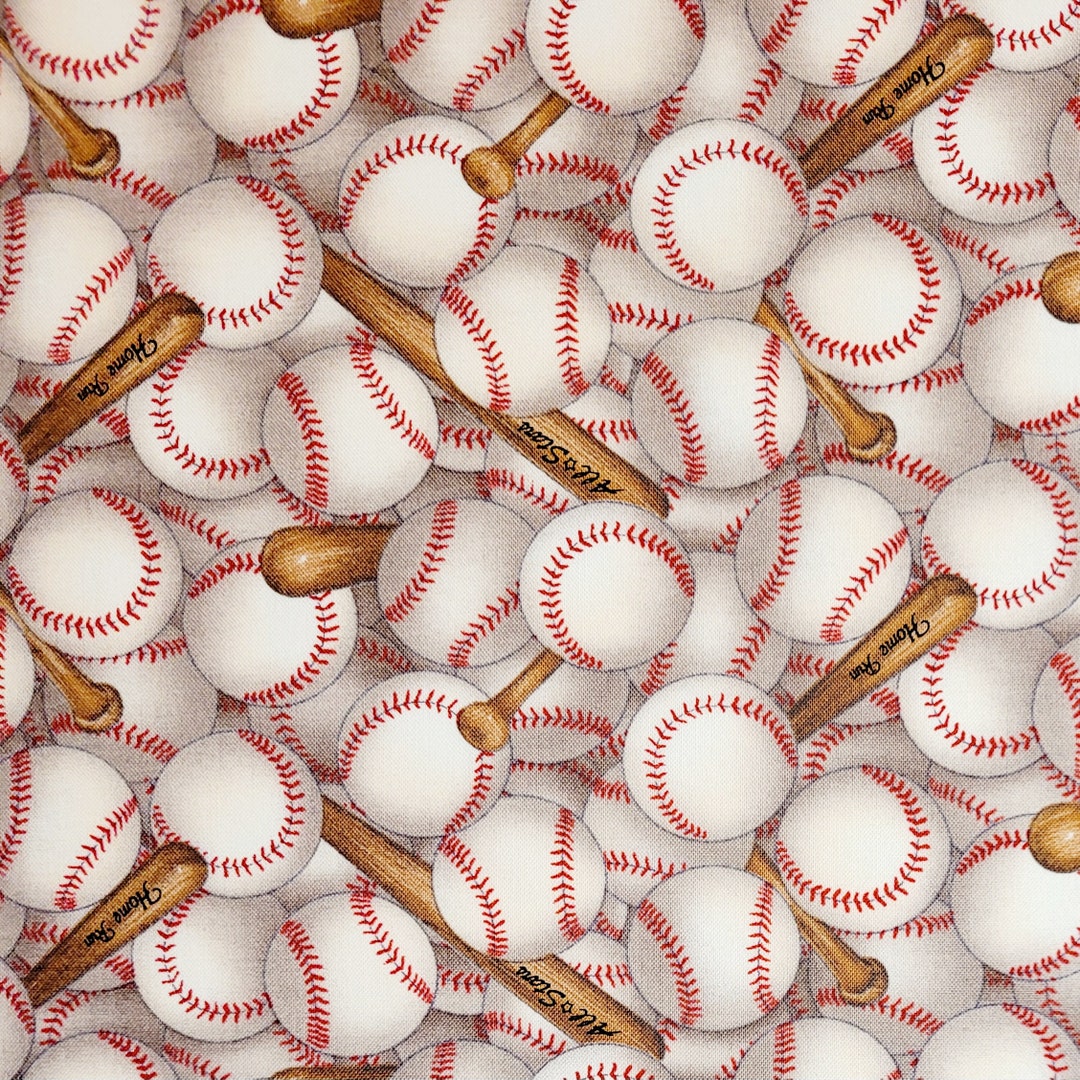Baseball/bats Fabric by Elizabeth's Studio # 112. Sold by the Yardage ...
